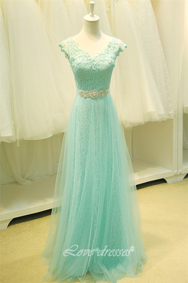 2015 Long Lace Prom Evening Party Dress Straps Graduation Gown Prom ...